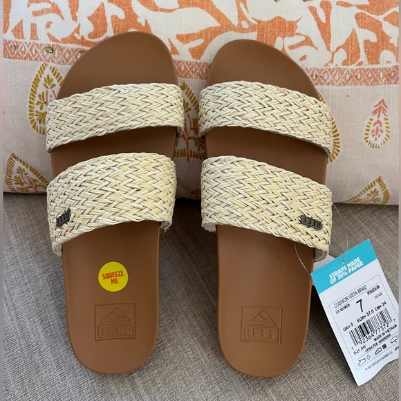 Reef | Shoes | Nwt Reef Cushion Vista Braid Cream Colored Sandals ...